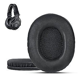 Krone Kalpasmos Audio Technica ATH-M50X Replacement Earpads, Audio Technica Headphone Pads Fit ATH M50 M50s M50BT M40X M40 M35 M30, Pads for ATH M-Series, Soft and Thick Memory Foam, Classic Black