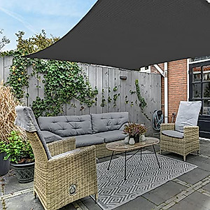 AsterOutdoor Sun Shade Sail Rectangle 10' x 13' UV Block Canopy for Patio Backyard Lawn Garden Outdoor Activities, Graphite