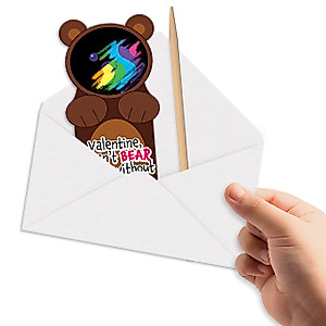 JOYIN 28 Packs Valentines Craft Scratch Cards Animal Bookmarks Set Valentines Day Craft Scartch Off Cards Set for Kids Valentine Art and Craft Party Supplies Classroom Gifts Valentine Bookmark Crafts