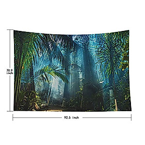 Fullentiart Wall Tapestry Large Tapestry Morning Light Beautiful Jungle Garden Hanging Tapestry Cool Tapestry Dorm Tapestry 92.5X70.9 Inch