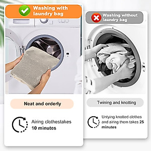 6-Piece Laundry Bag, Durable Organic Cotton Mesh Laundry Bag, Sturdy Zipper, Breathable Mesh, Exquisite Laundry Bag for Underwear, Clothes, Pants, Shoes and Socks