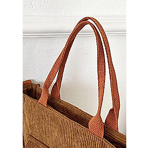 Corduroy Crossbody Bag for Women Girls,Casual Satchel Bag Large Capacity Corduroy Small Tote Bag for Work & School