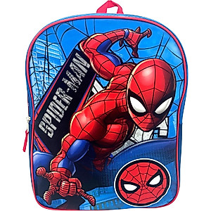 Marvel Spiderman 15" School Bag Backpack (Red-Blue)