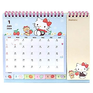 2024 Kawaii Cat Monthly Yearly Desktop Calendar