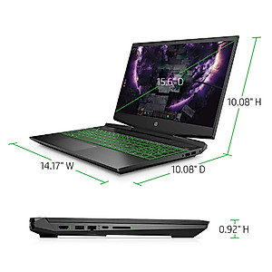 2021 Newest HP Pavilion Gaming 16-Inch Micro-EDGE Laptop, Intel Core i5-10300H Processor, NVIDIA GeForce GTX 1650 (4GB), 16 GB SDRAM, 512 GB SSD, Windows 10 Home (Shadow Black/Acid Green), w/Z&O Fiber