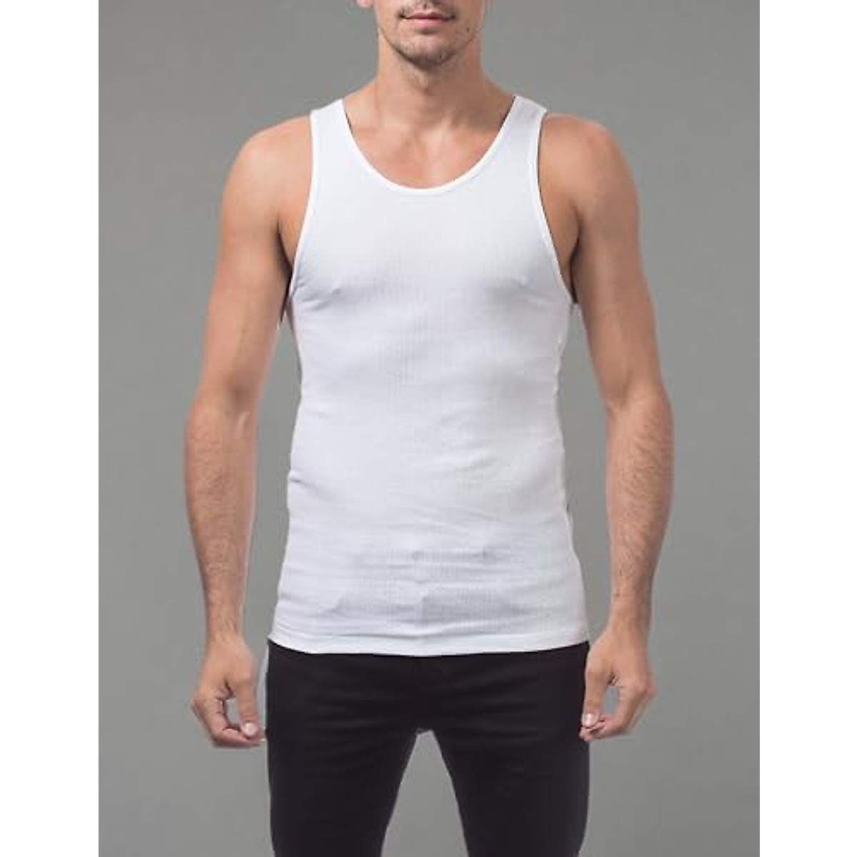 Pro Club Men's Premium Ringspun Cotton Ribbed A-Shirt (3-Pack), Snow White, Medium