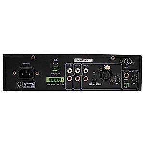 Alfatron 60W-UB Compact Mixer Amplifier with Bluetooth, On Board Tuner, Built-in USB MP3 Player, & Front Panel Mic Input, 60W at 70/100V, Perfect for Classrooms & Shops
