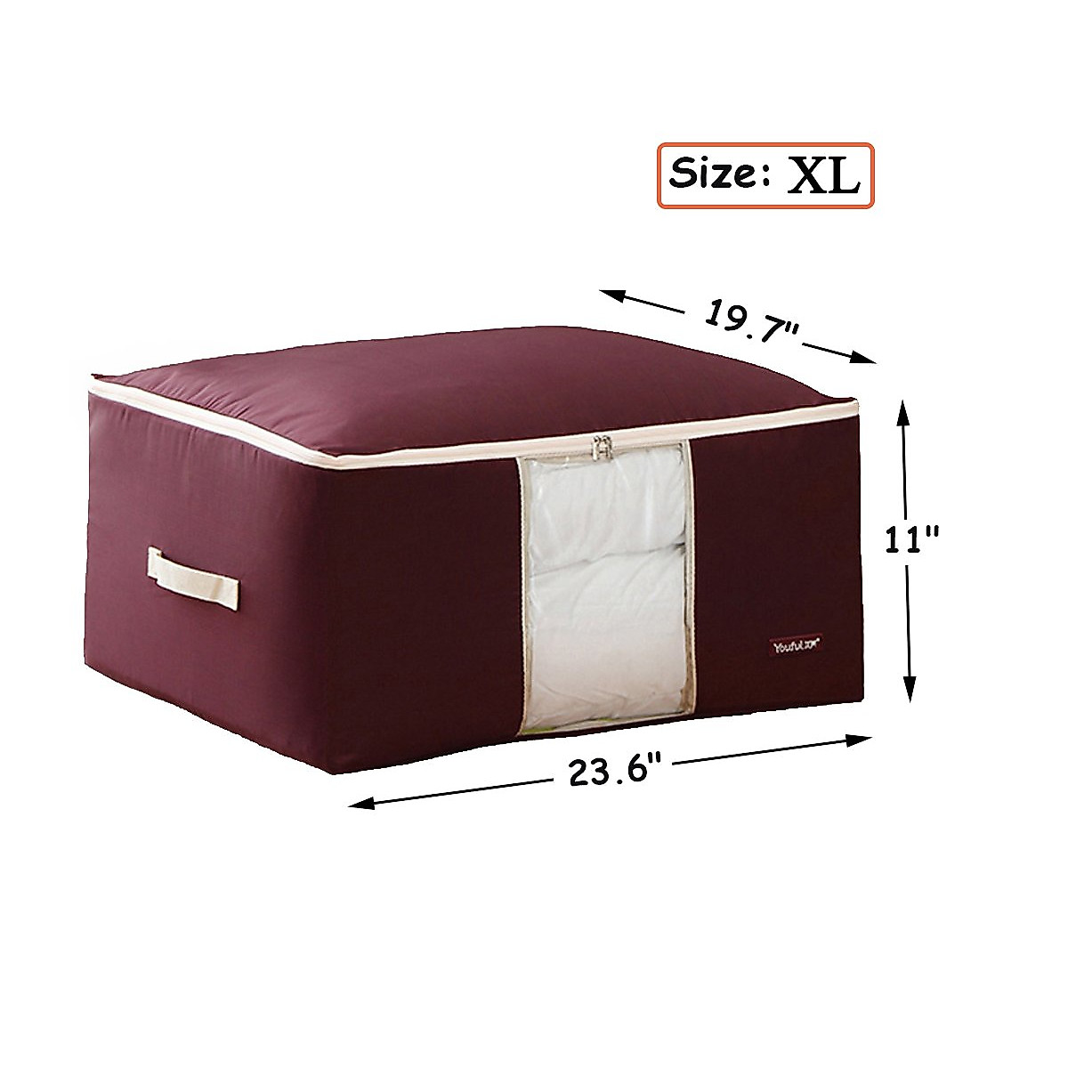 Oululu Oxford Storage Bag for Quilt Blanket Clothes Comforter (Wine Red, XL)