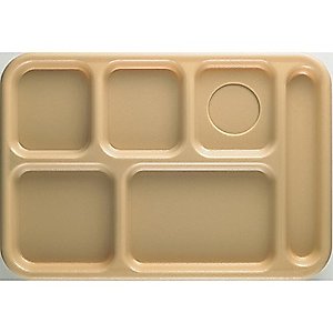 Cambro PS1014 Compartment Cafeteria Tray, 14-1/2"Wx10"D, Tan, Case of 24