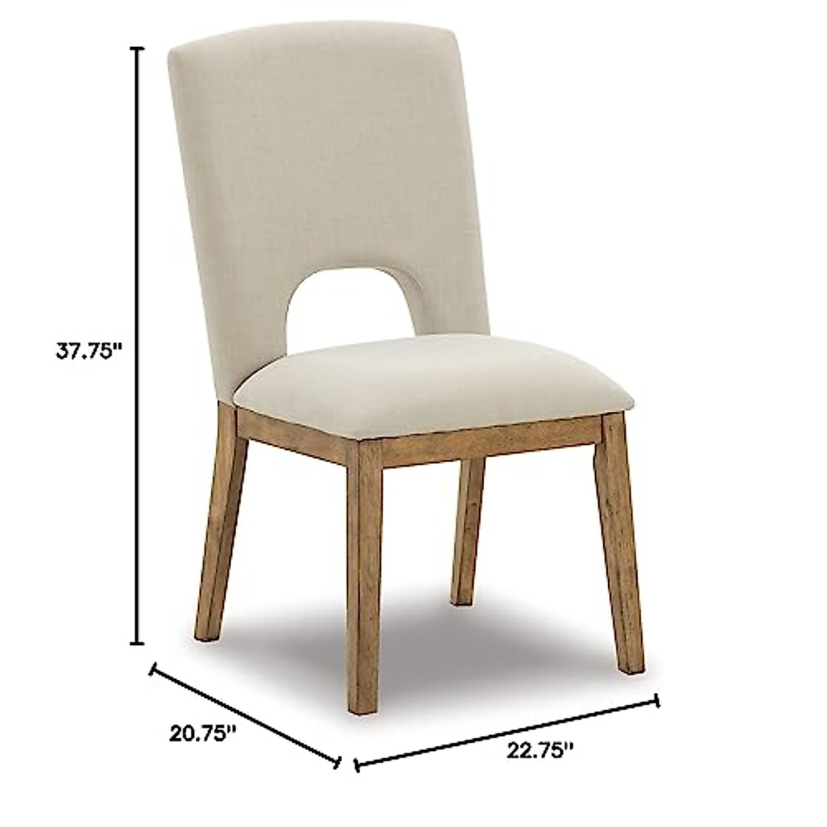 Signature Design by Ashley Dakmore Dining Upholstered Side Chair, 2 Count, Light Brown & Beige