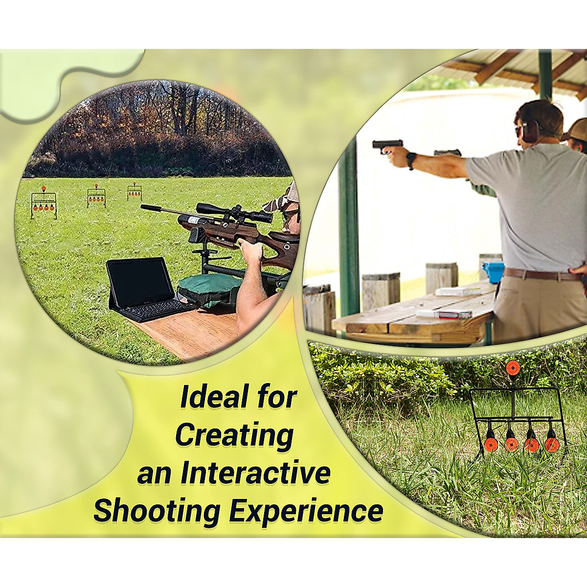 ARSUK Self Resetting Air Rifle Airgun Target for Precision Shooting Practice, Airsoft BB Guns Target Heavy-Duty Metal Frame to Withstand Repeated Shots, Suitable for calibers .177 & .22 Pellets