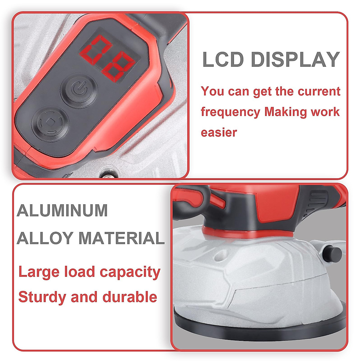 Tile Vibration Leveling Machine for Milwaukee M18 18V Battery, Cordless Tile Vibration Machine Installation Tool 150W Tiler Vibrator Tool with 8 Speed, Suction Cup, Digital Display (Tool only)