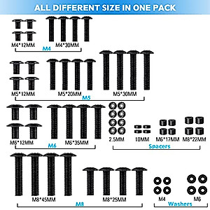 Mounting Dream TV Mounting Hardware TV Mount Screws Kit Comes with M4, M5, M6, M8 TV Mount Screws, Includes Spacers and Washers, Fits Any TVs Up to 82 Inch, Works with Any TV Wall Mount MD5754