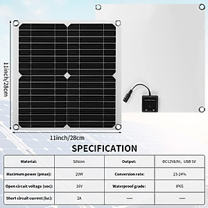 Riakrum 20W 16V Solar Panel Exhaust Fan Kit USB Portable Solar Powered Fan Summer Outdoor Waterproof Ventilator Fan for Chicken Coops, Greenhouses, Camping Exhaust (2 Sets)