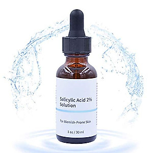 Luxsea Salicylic Acid 2% Solution Face Serum Shrink Pores Hyaluronic Acid Serum Gentle Exfoliating for Smoother & Clearer Skin, Treats Rosacea, Blackheads, Clogged Pores, Dullness, Oily Acne Skin