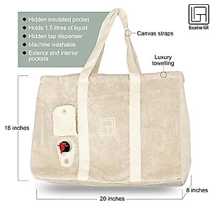 Baseline IGR Tote Bag | Large Elegant and Versatile Tote Purse | Internal Cooler Bag | Long Canvas Strap | Beach Fashion Shoulder Bag