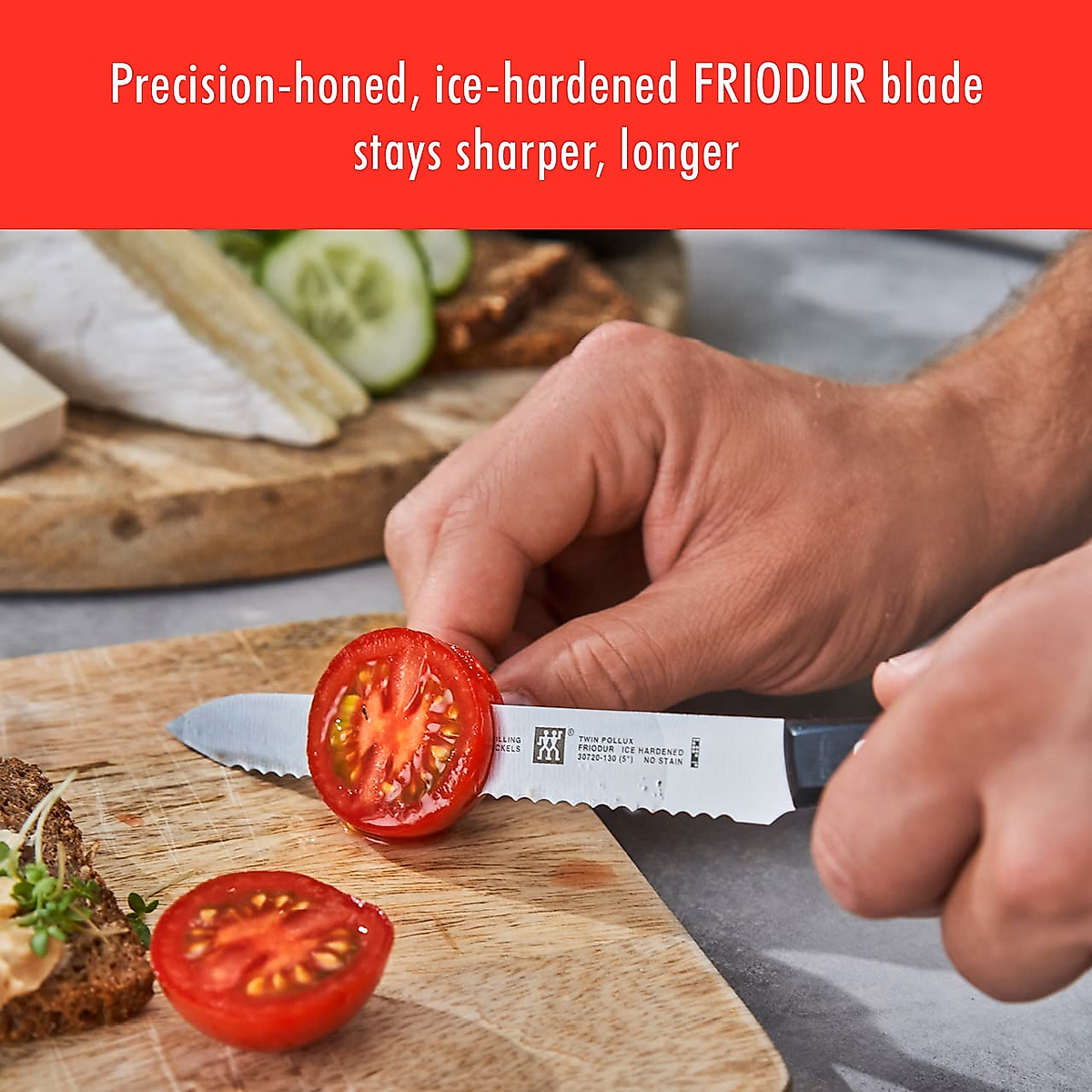 ZWILLING Twin Signature 5-inch Utility Knife, Razor-Sharp, Made in Company-Owned German Factory with Special Formula Steel perfected for almost 300 Years, Dishwasher Safe,Black