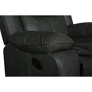 Blackjack Furniture Marsden Modern Leather Air Reclining Living Room Loveseat, Gray