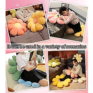 LRKOAYJGO Flower Pillow, Flower-Shaped Throw Pillow Butt Seating Cushion Flower Floor Pillow, Cute Decorative Plush Pillow for Chair Bed Sofa (Green, 14.9"