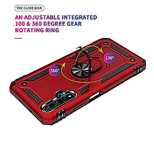 Case for Huawei Nova 5T Case Cover ,360 Degree Rotating Ring Holder Kickstand Case for Huawei Nova 5T YAL-L61A YAL-L61D YAL-L71A / Honor 20 YAL-AL00 YAL-TL00 YAL-L21 / Honor 20S Case Cover Black