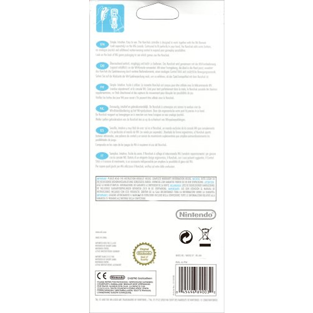 Wii Nunchuk Controller - White