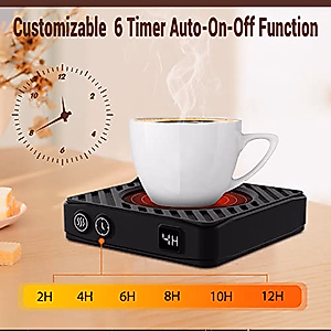 Coffee Mug Warmer with Auto Off Timer, Coffee Cup Warmer for Desk with Auto ON/Off, Coffee Warmer for Desk Auto Shut Off with 3-Temp Settings, Electric Coffee Cup Warmer, Wax Warmer, Warm Gift
