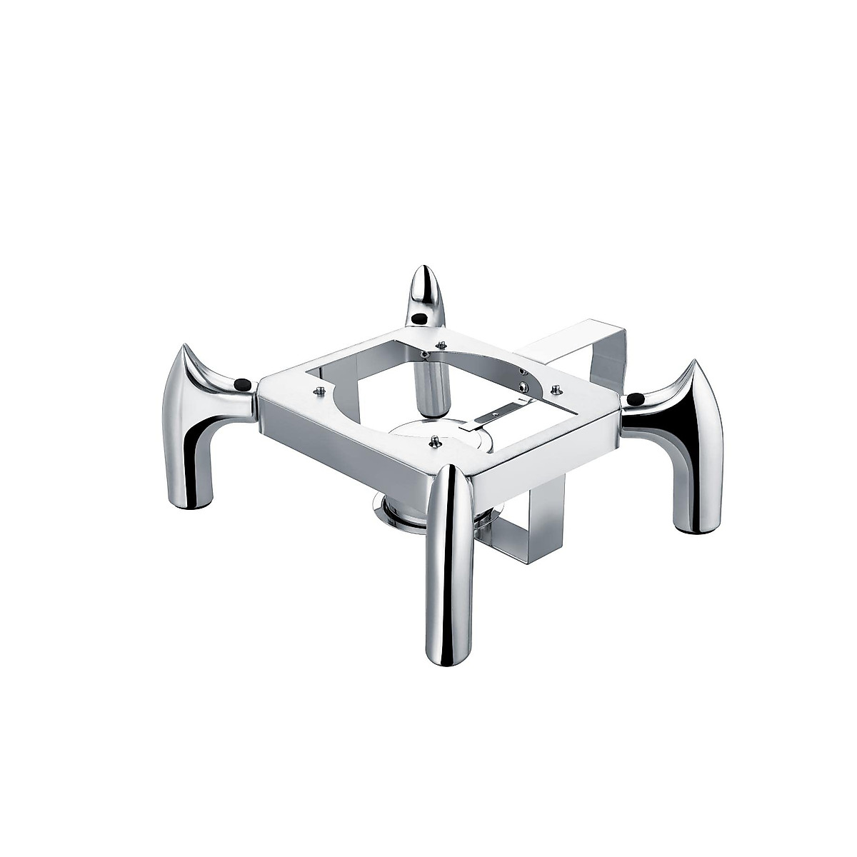 CHEFQ Elegant Chafer Dish with Rose Gold Accents - Hydraulic Hinge with Glass Window Cover- 6-qt capacity - Square–Includes Food Pan, Water Pan and Fuel Holders–keeps food warm in catered events