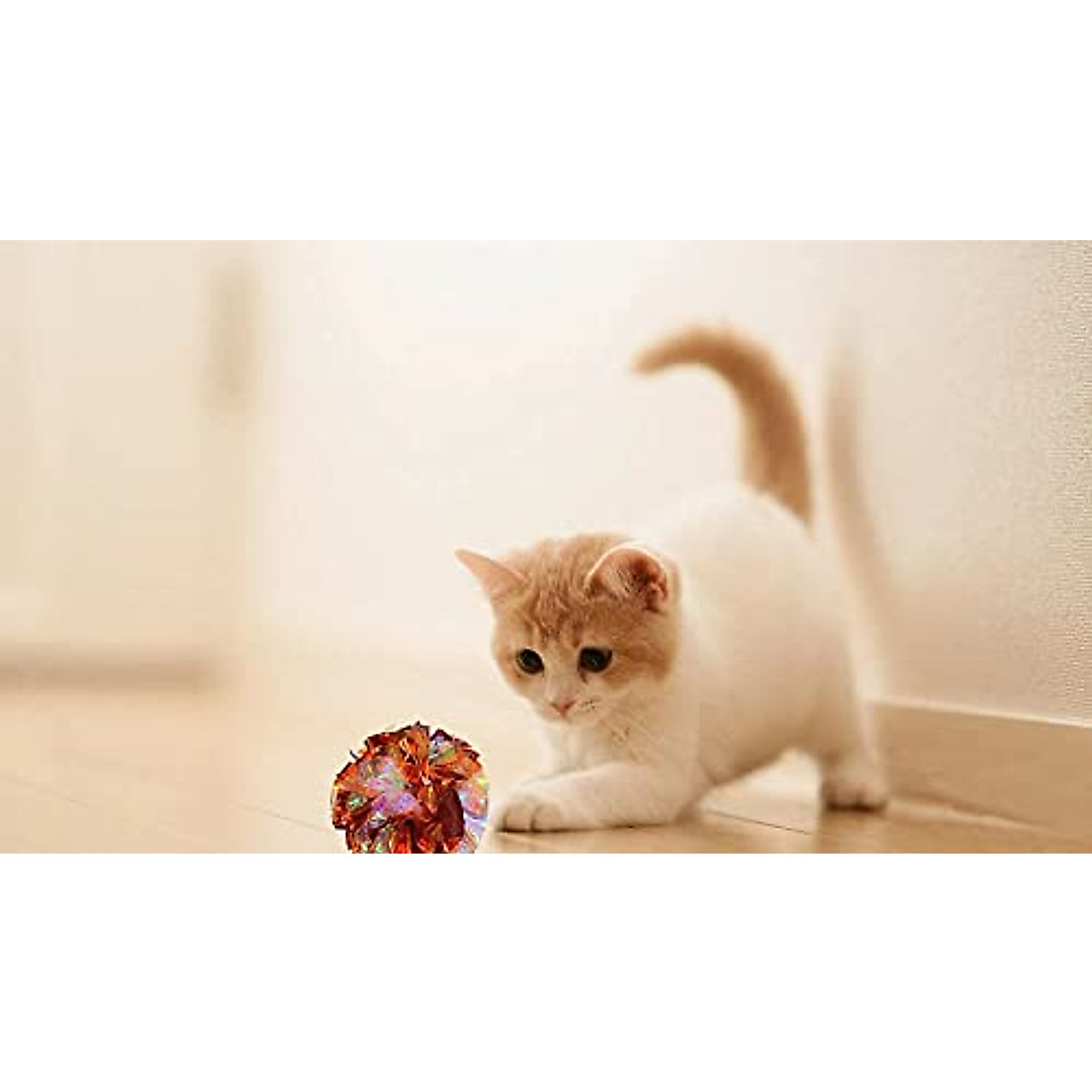 20 Pcs 2.2 Inch Cat Crinkle Balls Cat Toys Balls for Indoor Kittens Exercise and Cats Play and Chase
