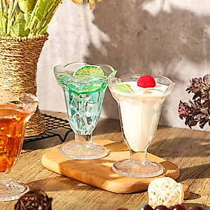 Mimorou 12 Pack 6 oz Ice Cream Glass Cups Footed Glass Tulip Sundae Cups Thick Clear Ice Cream Dessert Bowls for Desserts, Salads, Fruits, Ice Cream, Cocktails, Snack