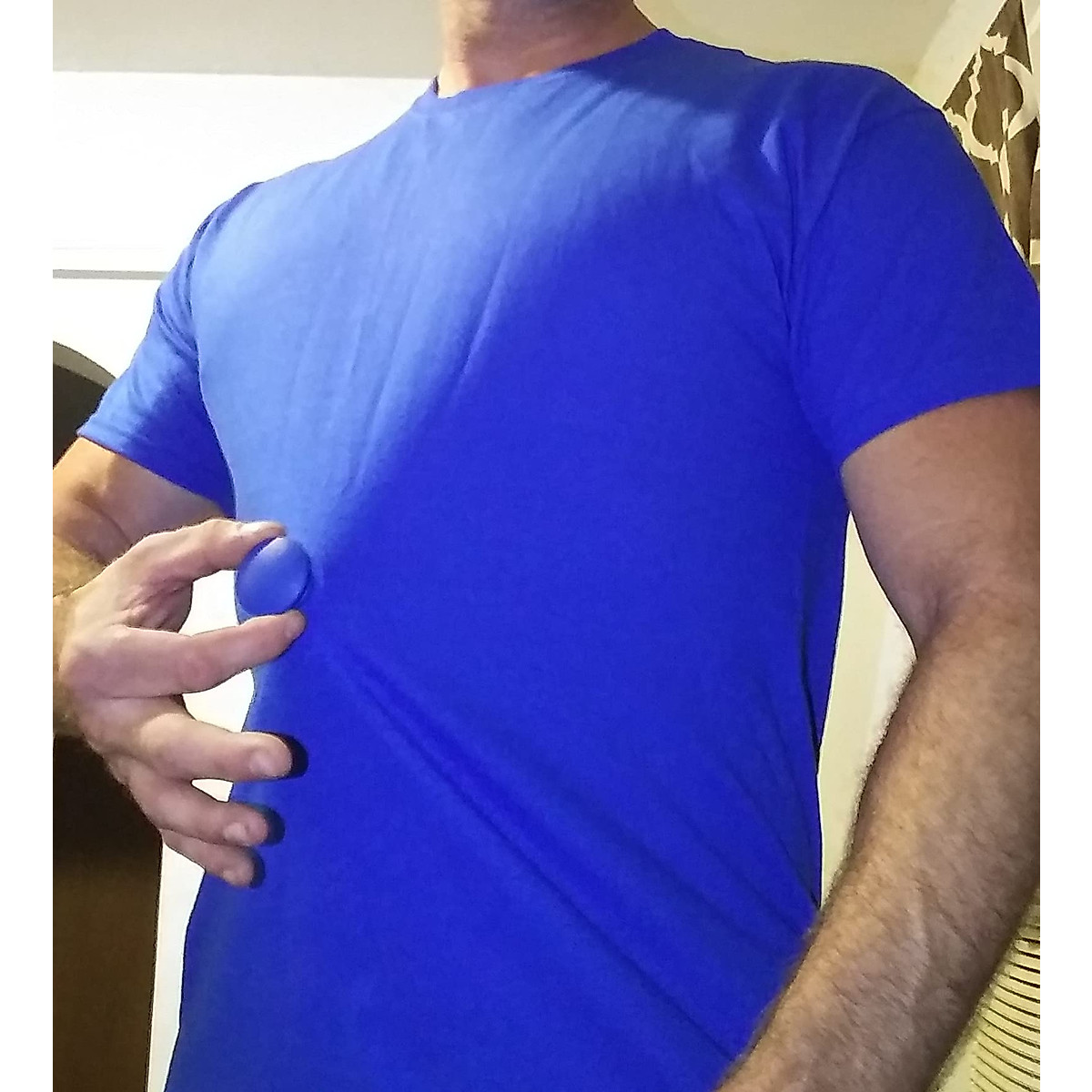 TC Tugger Style T-Shirt Real Wooden Tugging Knob! T.C. TC Tuggers TC Topps Tribute Shirt Blue