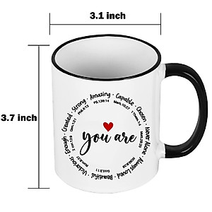 Cabtnca Christian Gifts for Women, You Are Amazing Coffee Mugs for Women, Religious Gifts, Inspirational Spiritual Faith Gifts for Women, Birthday Christmas Gifts for Friends Coworkers, 11Oz