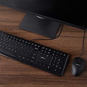 Amazon Basics USB Wired Computer Keyboard and Wired Mouse Bundle Pack