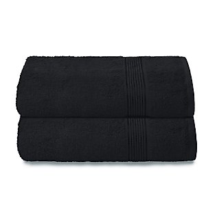 Belizzi Home Cotton 2 Pack Oversized Bath Towel Set 28x55 inches, Large Bath Towels, Ultra Absorbant Compact Quickdry & Lightweight Towel, Ideal for Gym Travel Camp Pool - Black