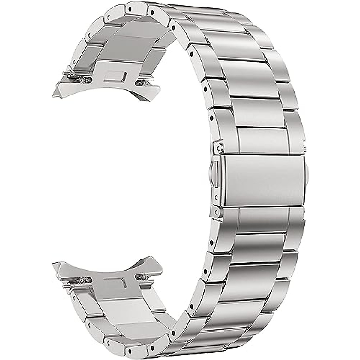 Alimingyan Titanium Watch Band for Samsung Galaxy Watch 5 no Gap Metal Strap Band, Galaxy Watch 5 4 40mm 44mm 45mm Titanium Band (Silver)