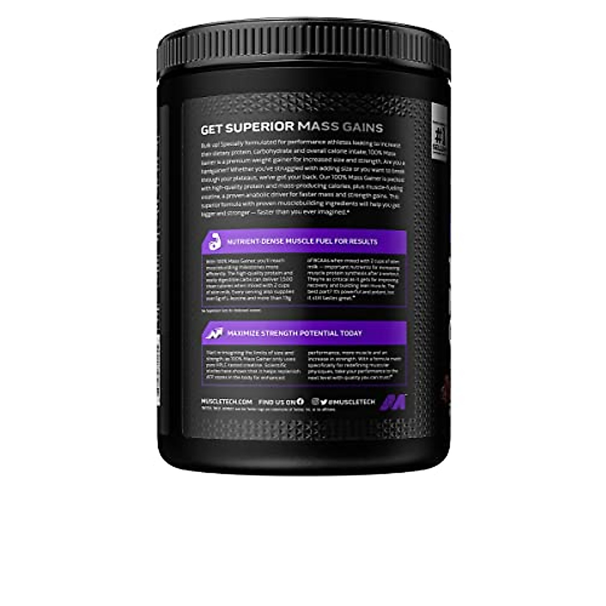 Mass Gainer, MuscleTech 100% Mass Gainer Protein Powder, Protein Powder for Muscle Gain, Whey Protein + Muscle Builder, Weight Gainer Protein Powder, Creatine Supplements, Chocolate, 5.15 lbs