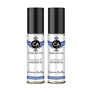 CA Perfume Impression of Thierry M. Angelical For Women Replica Fragrance Body Oil Dupes Alcohol-Free Essential Aromatherapy Sample Travel Size Concentrated Long Lasting Attar Roll-On 0.3 Fl Oz-X2