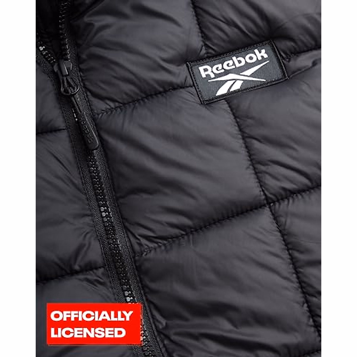 Reebok Men's Puffer Vest - Quilted Insulated Winter Vest - Sleeveless Bubble Jacket for Men (M-XXL), Size Large, Black