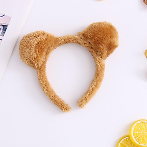 2 Pcs Bear Ears Headband Brown Bear Hair Hoops Animal Headpiece Hairband Hair Bands Women Halloween Parade Cosplay Christmas Festival Carnival Masquerade Dress Up Wedding Birthday Party Accessories