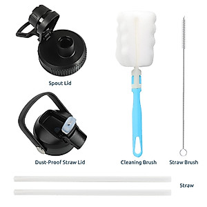 OINSOES 32oz Cow Print Insulated Sports Water Bottle - Leakproof and BPA Free Stainless Steel Thermos with Straw & Spout Lids for Hot & Cold Drinks - Double Walled Vacuum Cup Jug - Perfect Gifts