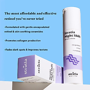 Stratia Night Shift - Age-Defying Night Cream with Encapsulated Retinol - Formulated for All Skin Types, 1.7 Fl Oz