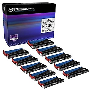Speedy Inks Compatible Fax Cartridge with Roll Replacement for Brother PC301 (Black, 10-Pack)