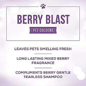 Nature's Specialties Berry Blast Dog Cologne for Pets, Natural Choice for Professional Groomers, Ready to Use Perfume, Made in USA, Finishing Spray, 8 oz