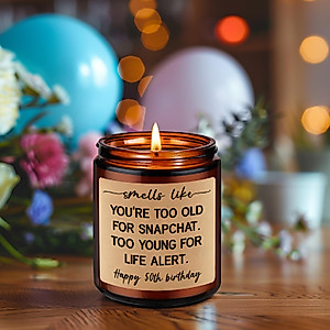 GSPY Lavender Scented Candles - 50th Birthday Gifts for Women, Men - 50 Years Old Birthday Gifts, Funny 50th Birthday Gifts for Women Friends, Husband, Wife, Coworker, Sister, Her, Him
