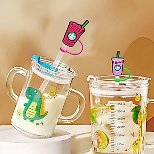 8mm Straw Covers Tips for Stanley Cup, 6Pcs Reusable Drinking Stanley Straw Topper, Splash Proof Straw Protector, Straw Cover Cap for Stanley Cup Accessories。