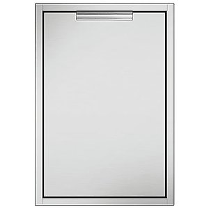 DCS TB1-20 20" Outdoor Trash Bin with 2 10 Gallon Bins Full Extension Slides Removable Drawer Insulated Door Soft Close and Complementing Handle Design in Brushed Stainless