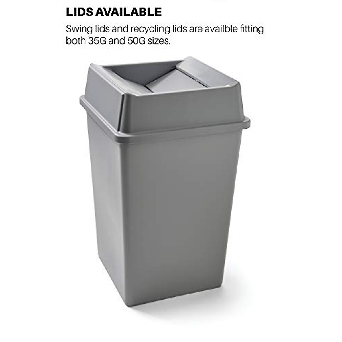 Rubbermaid Commercial Products 35-Gallon Untouchable Square Trash/Garbage Can for Offices/Stores/Restaurants, Blue Recycling (FG395873BLUE)