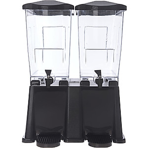 Carlisle FoodService Products TrimLine Plastic Economy Double Base Beverage Dispenser, 2 x 3.5 Gallons, Black