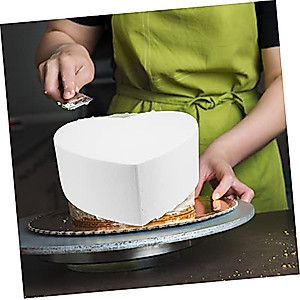 NOLITOY 2pcs Foam Cake Model Heart Cake Dummies Foam Heart Cake Foam Cake Form Foam Heart Shapes Floral Foam Shape Foam Cake Dummies Foam Cake Rounds Wedding White To Rotate Mold