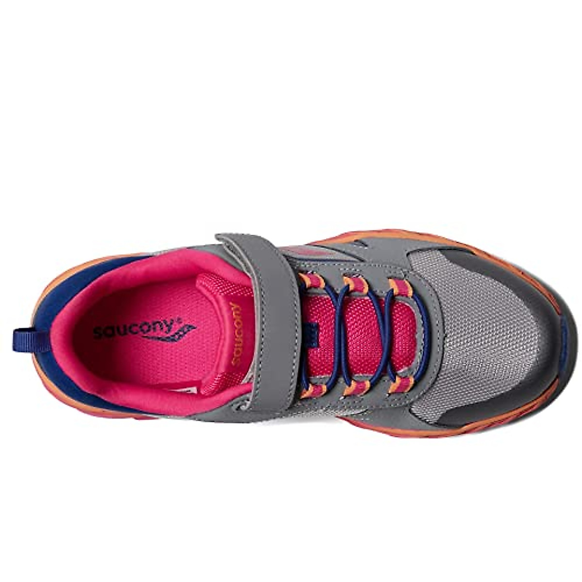 Saucony Wind Shield A/C Sneaker, Grey/Pink/Navy, 1.5 US Unisex Big Kid