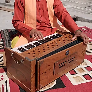 Bhava Studio Harmonium | Concert Teak Edition | Professionally Tuned & Refined in U.S~ Handmade in India, Ethically Sourced, Premium Quality and Finish | Long Sustain and Clear, Warm Tonality